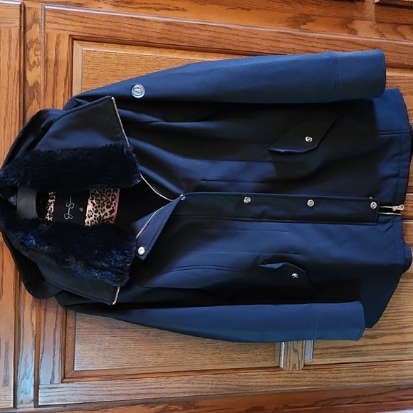 Jessica Simpson | Jackets & Coats | Jessica Simpson Black Coat With Fur ...